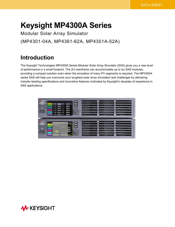 Keysight MP4300A Series PDF Asset Page | Keysight